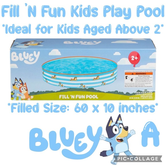 Bestway | Toys | Bluey Fill N Fun Kids Play Pool 6 In X 0 In New In Box ...